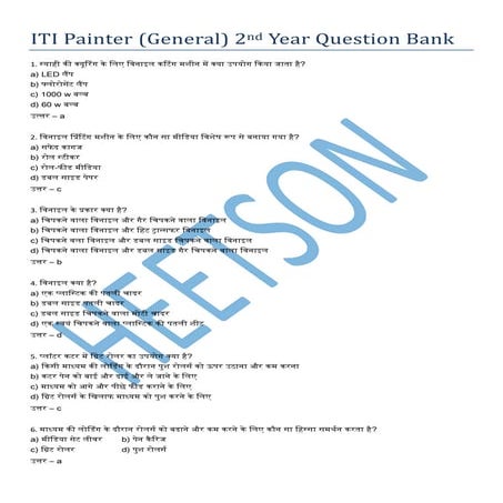 ITI Painter General 2nd Year Theory Question | PDF