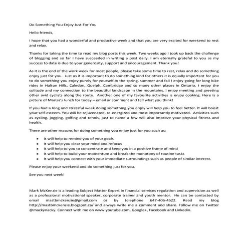 Do Something You Enjoy Just For You | DOCX