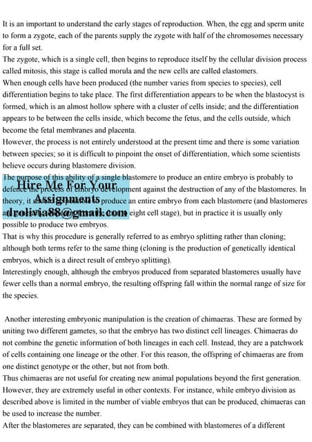 Developmental Specification & Differentiation | PDF