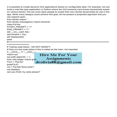 It is possible to create dynamic GUI applications based on c.pdf