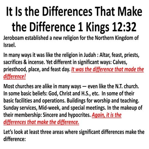 It is the differences that make the difference | PPT
