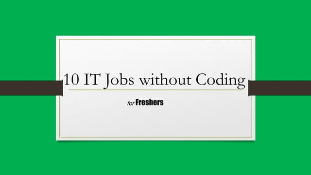 It Jobs Without Coding Ppt 5900
