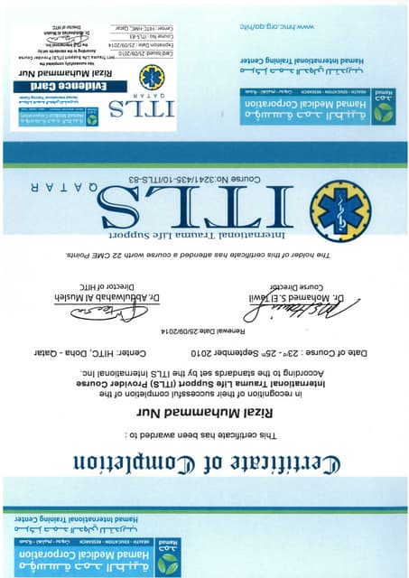 Advance Trauma Life Support (Atls) Cert | PDF