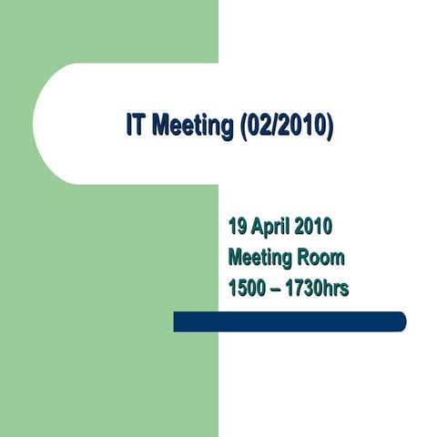 It meeting agenda 02 2010 | PPT | Education