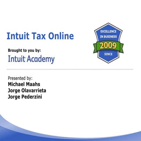 Intuit Tax Online for TY13 | PPTX