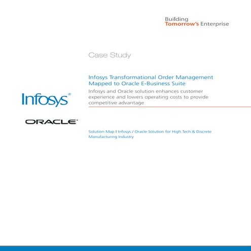 Infosys – Hi Tech Order Management Distribution Planning Solution ...