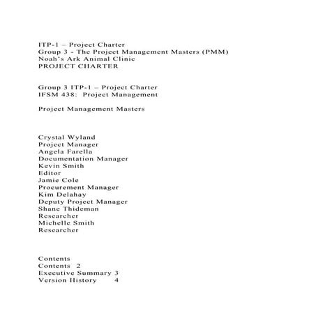ITP-1 – Project CharterGroup 3 - The Project Management Masters .docx