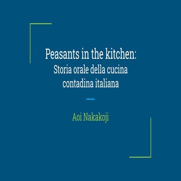 Storia orale della cucina contadina italiana | PDF | Cooking | Food & Drink