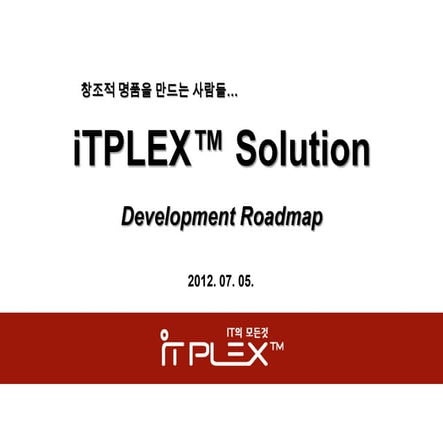 Itplex 솔루션로드맵 | PPTX