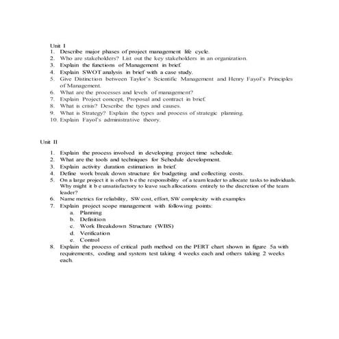 Itpm question bank | DOCX