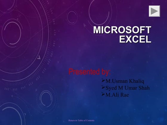 Ppt On Ms Excel Ppt