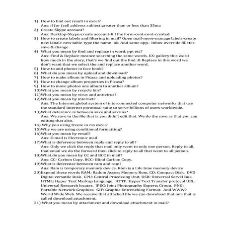 It questions | DOCX | Internet for Beginners | Internet