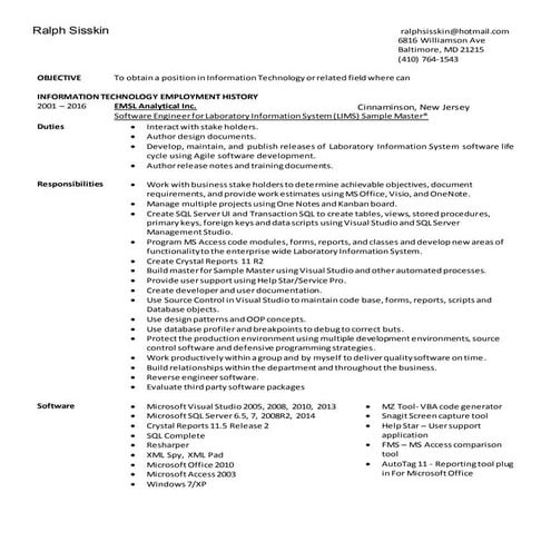 It resume 2016 | DOCX