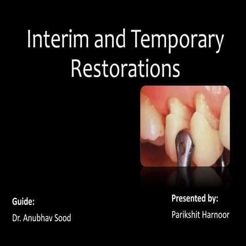 Interim and Temporary restorations | PPTX