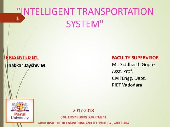 INTELLIGENT TRANSPORT SYSTEM (ITS) | PPT