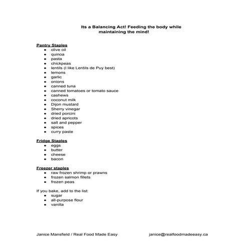 Its a balancing act, handouts and menu plan | PDF | Healthy Cooking and ...