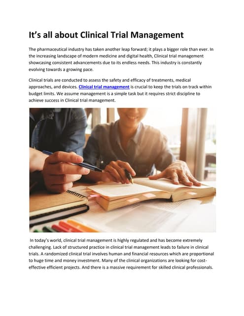 Clinical Trial Management Systems- A Comprehensive Guide | PDF