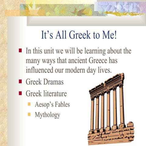 It’s All Greek to Me! Gods and Goddesses of Greek Myths | PPT