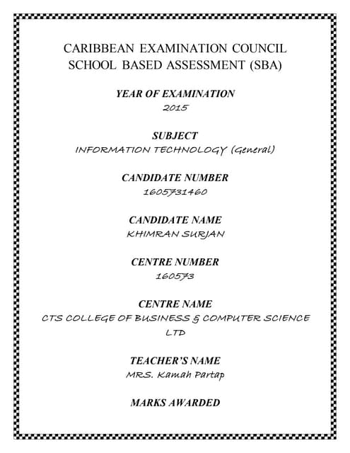 Additional Mathematics CSEC SBA Sample | DOCX