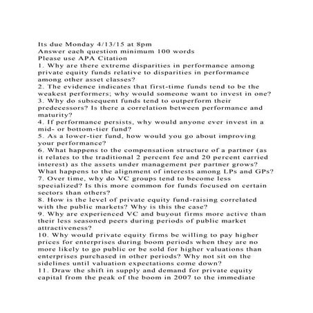 Its due Monday 41315 at 8pmAnswer each question minimum 100 wo.docx ...