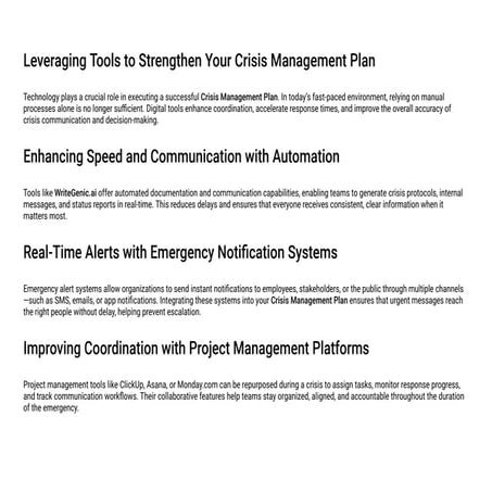 Leveraging Tools to Strengthen Your Crisis Management Plan | PDF