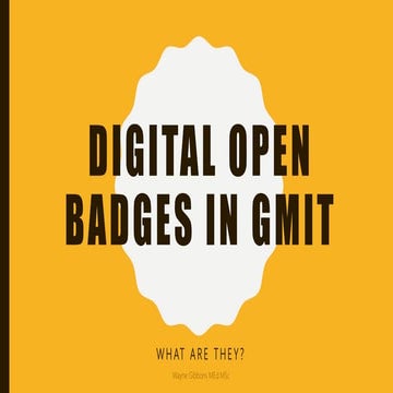 Digital Open Badges presentation | PPTX