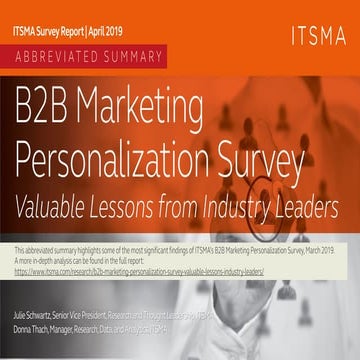 B2B Marketing Personalization Survey: Valuable Lessons from Industry ...