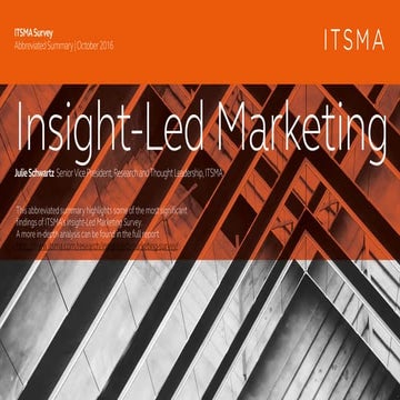 ITSMA Insight-Led Marketing Survey Abbreviated Summary | PDF