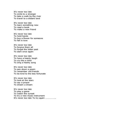 Its never too late | DOCX
