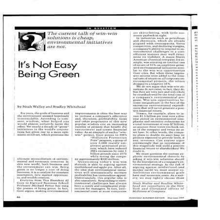 It's not easy being green hbr | PDF