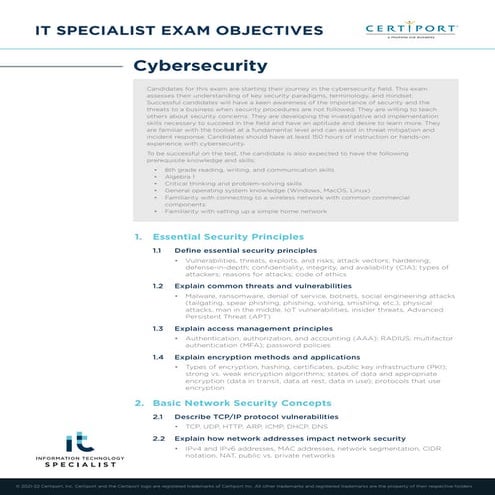 ITS OD 105 Cybersecurity 0922------------ | PDF