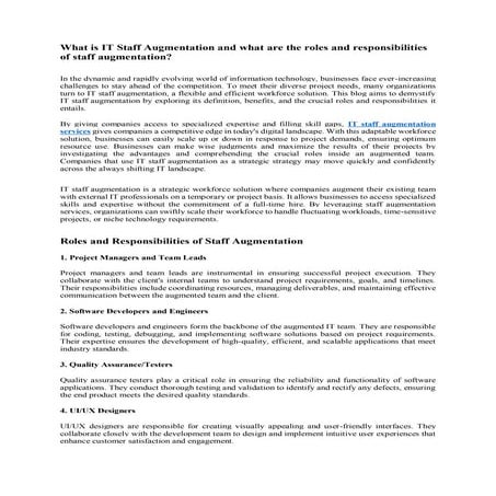 IT staff augmentation | PDF