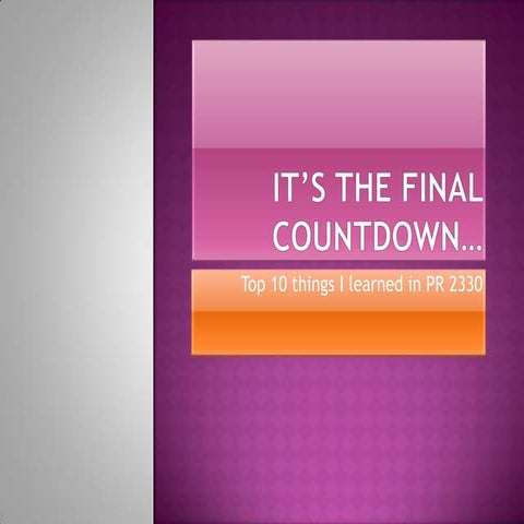 It’S The Final Countdown | PPTX