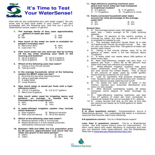 Water quiz | PPTX