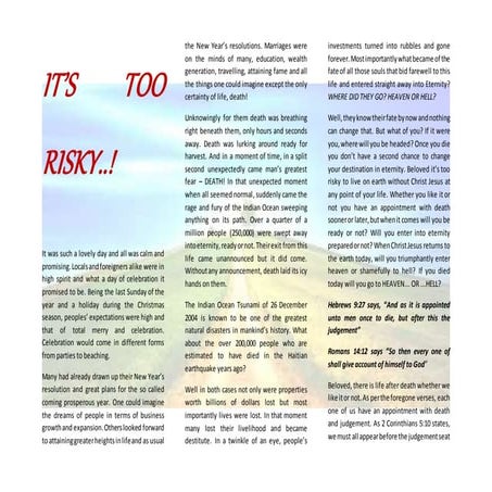 Its too risky | PPT