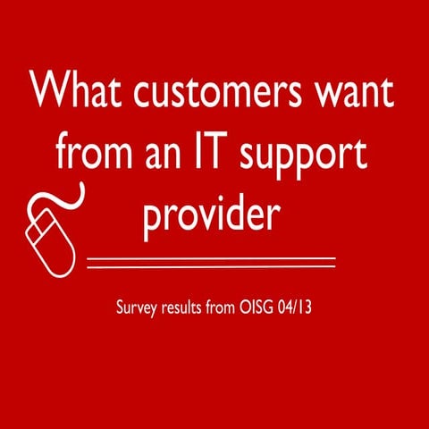 OISG IT support survey results | PDF