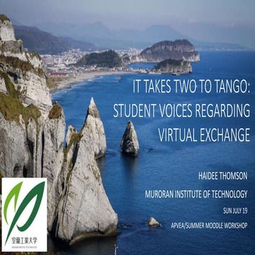 It takes two to tango: Student voices regarding virtual exchange | PPTX