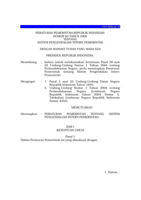 Sistem Pengendalian Intern Pemerintah | PPT