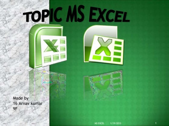 MS EXCEL PPT PRESENTATION | PPTX