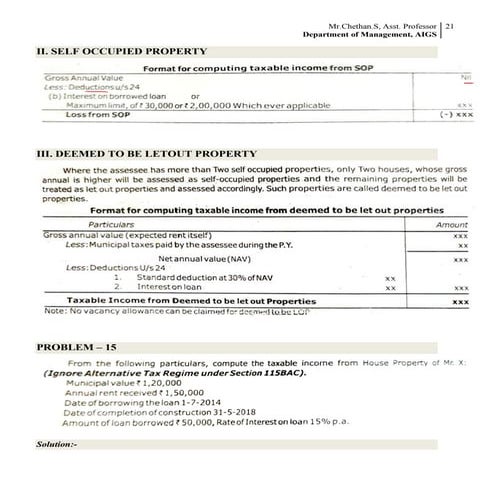UNIT 5: INCOME FROM HOUSE PROPERTY | PDF