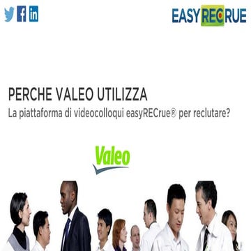 Perche Valeo utilizza la piattaforma di videocolloqui easyRECrue per reclutare? | PDF