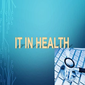 ICT in HealthCare Sector (Health Information & Communication Technology ...
