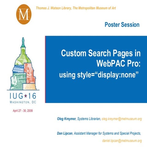 Custom Search Pages in WebPAC Pro | PPT