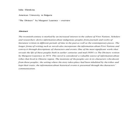 Iuliia shirinina the diviners | DOCX