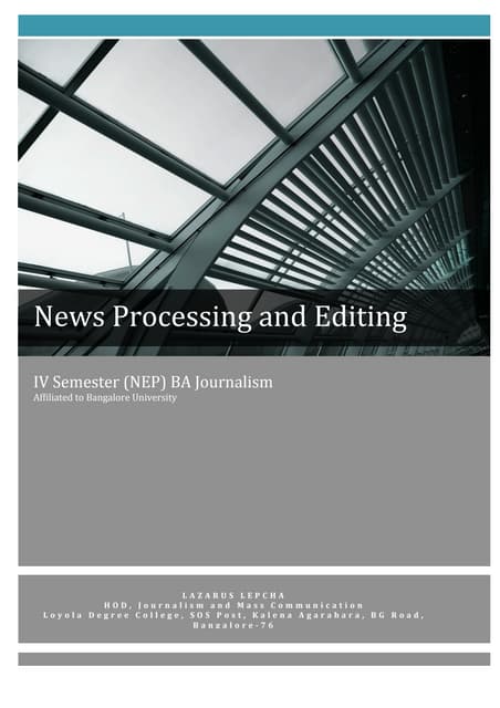 Journalism: News Processing and Editing. | PDF | Desktop Publishing ...