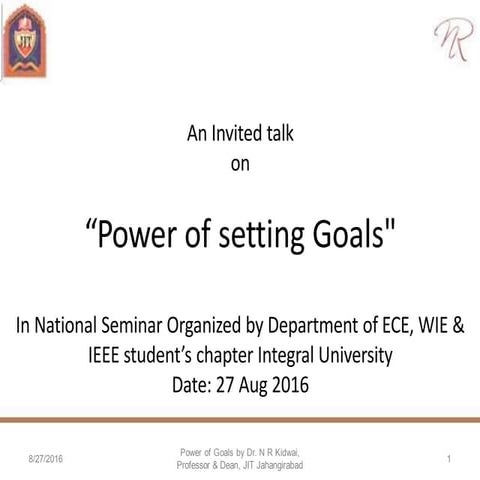 Power of Setting GOALS | PPT
