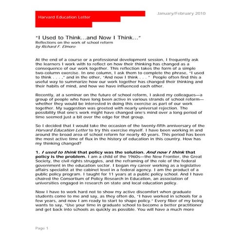 I Used To Think And Now I Think | PDF