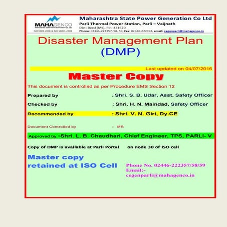 DMP FOR PARLI THERMAL POWER STATION | PDF