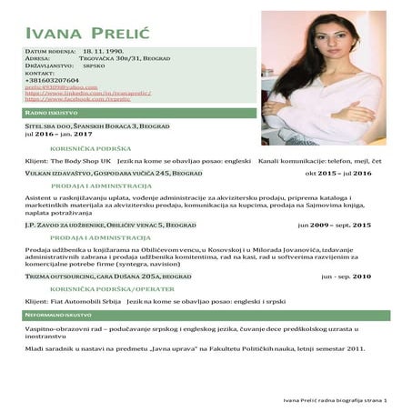 Ivana.prelic.cv.srpski(1) | PDF