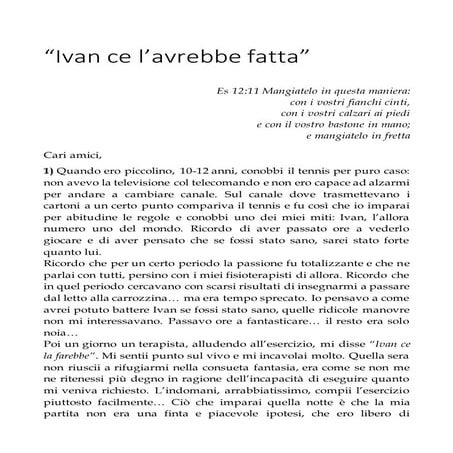 "Ivan ce l'avrebbe fatta" | DOCX